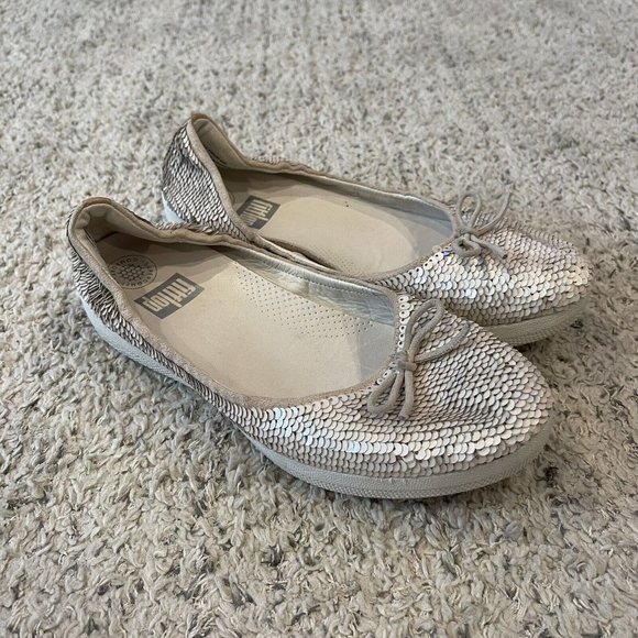 Fitflop | Shoes | Fitflop Sequin Superballerina Comfort Ballet Flats ...